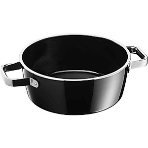 WMF Fusiontec Aromatic Cooking Pot Large 22 cm Stewing Pot Induction 3.1 L Lid with Condensation Knobs High-Tech Ceramic Stackable Scratch Resistant Black