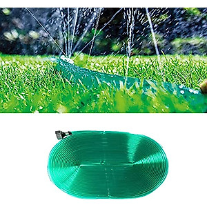 FUNJEE PVC Flat Soaker Hose 1/2'', Drip Hoses, Saves 70% Water, For Garden/Vegetable (50FT, Green)