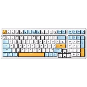 Merdia Wireless Mechanical Keyboard, Triple Mode 2.4G/USB-C/BT Gaming Keyboard 100 Keys Ice-Blue Backlit Brown Switch Keyboard | Rechargeable Keyboard | Mechanical Gaming Keyboard | Ice Blue/W/Y