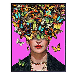 Wall Art - Poster - Cute Chic Butterfly Wall Art - Bedroom, Office, Living Room Decor - Gift for Women, Artists - 8x10 UNFRAMED Picture Print