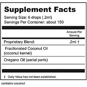 BIOACTIVE NUTRIENTS Oregano Oil Supplement - Oil of Oregano Blend with Coconut Oil - Pure, Natural Essential Oils - 1 fl oz (39.6 g) / 6 Drops per Day / 150 Daily Doses
