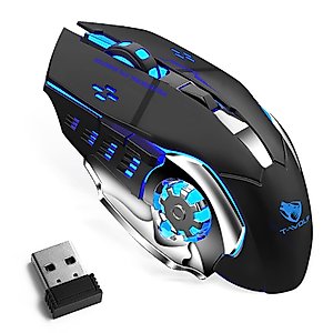 UrbanX Bluetooth Mouse, Rechargeable Wireless Mouse Multi-Device, Ergonomic Optical Portable Silent Mouse for Acer Chromebook 14" Laptop Blue Black