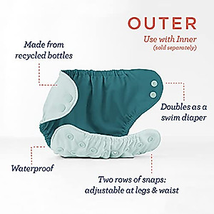 Esembly Cloth Diaper Outer, Waterproof Cloth Diaper Cover, Swim Diaper, Leak-Proof and Breathable Layer Over Prefolds, Flats or Fitteds, Reusable Diaper with Snap Closure, Size 2 (18-35lbs), Confetti