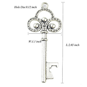 Makhry Skeleton Key Bottle Openers wedding favors 50pcs thanks bottle opener for Anniversary Graduation Party (Antique Silver)