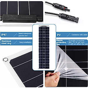 800 Watt Solar Panels 4 X 200w Solar Panel 12v-24v Flexible Solar Panel Kit with 40A Central Controller (2 pcs) IP67 Waterproof Suitable for Installation On Yachts/Roofs/Tents/Rvs…