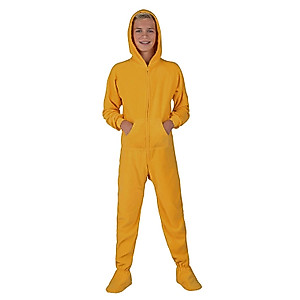Footed Pajamas - Creamsicle Kids Hoodie Fleece One Piece - Kids - Medium (Fits 4'6-4'8")