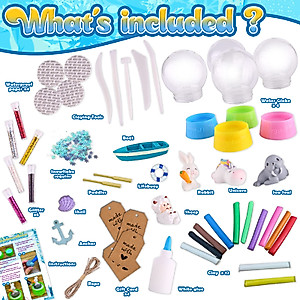 Peertoys Snow Globe Crafts for Kids - Activities Gifts for Teen Girls Ages 4-8 Arts Stem Project Games Unicorn Toddler DIY Toys & Materials Stuff with Clays Water Globes