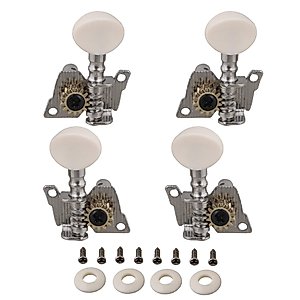 BQLZR 2R2L Tuning Peg Machine Head Tuners 4 String Guitar with creamy-white Button