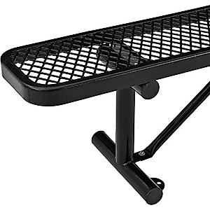 Global Industrial 96" L Expanded Metal Mesh Flat Bench, Black
