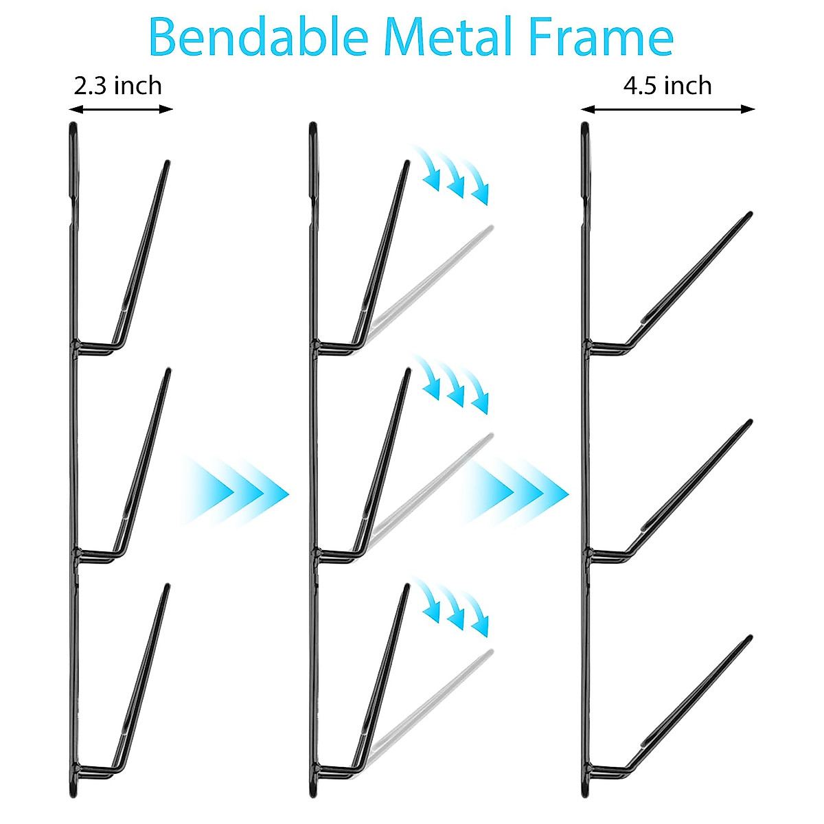 EXAIEW Pot Lid Organizer Rack, 3-Tier Pot Lids Holder for Cabinet Door/Wall, No Drilling Adhesive Wall/Door Mounted Pots And Pans Organizer For Kitchen Storage, 1Pack Black Lid Rack for Pot Lids