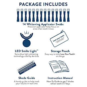 LOVE YOUR TEETH Whitening Device Kit - Teeth Whitening System with LED Blue Light Mouthpiece - Home Teeth Whitener - Clinically Tested Whitening Kit for Stained Teeth - 7 Shades Whiter Teeth in 7 Days