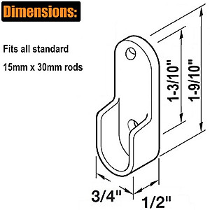 HWMATE 2-Pack Silver Thickening Nickel Plated Zinc Alloy Clothes Rod Holder End Support For Closet