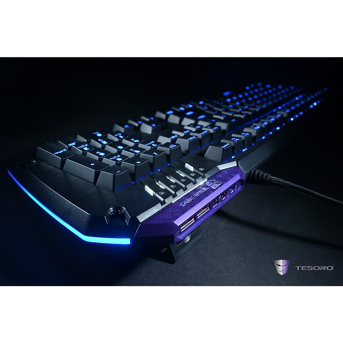 Tesoro Lobera Supreme G5NFL Red Mechanical Switch USB Hub Full Color RGB LED Backlit Side Illuminated Mechanical Gaming Keyboard TS-G5NFL (B) RD