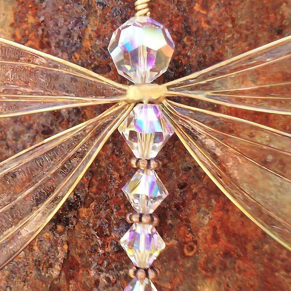 IcyAits Suncatcher Dragonfly, Small Dazzlefly Dragonfly Sun Catcher with Crystals,Rainbow Maker Pendant Window Hanging Ornamen…