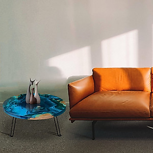 Large Resin Tray Molds, MYKASEN 19 Inch Round Epoxy Resin Table Mold with 3Pcs Table Legs, Thick Silicone Tray Molds for Charcuterie Board River Table Resin Casting DIY Art Home Decor