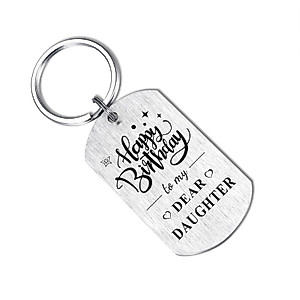 TGCNQ Happy Birthday Daughter, Birthday Gift for Daughter from Mom and Dad, Daughter Birthday Keychian