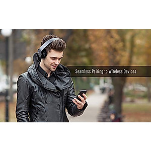 WOOZIK Twist Wireless Headphones, Over Ear 2 in 1 Hybrid Headset with Built-in FM Radio, Micro-SD Card Slot, AUX, Volume Control, Mic, Black