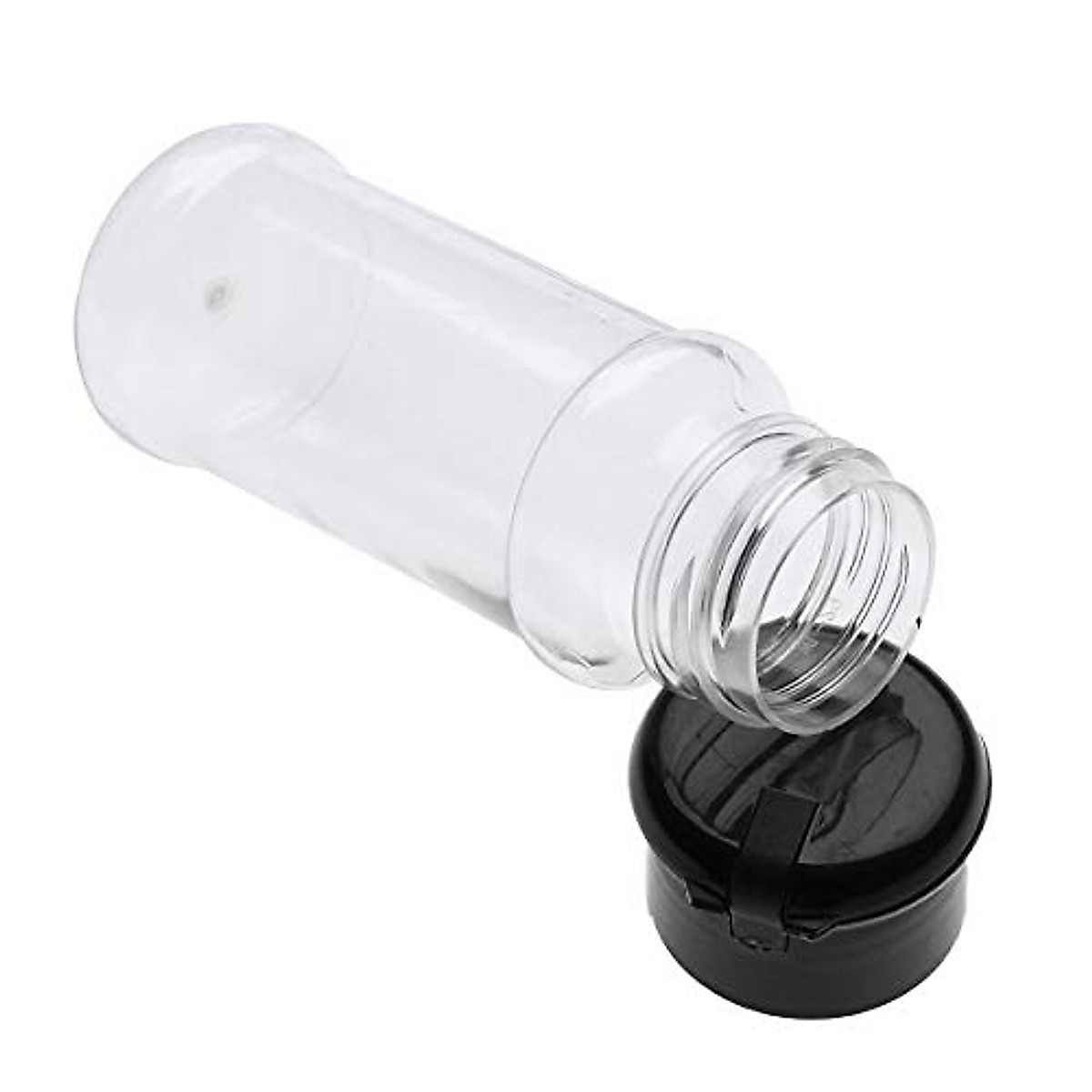 Aislor 10 Pack 100ml Plastic Spice Jars Bottles Containers with Black Cap â€“ Perfect for Storing Spice, Herbs and Powders Black One Size