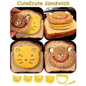 CuteZCute Animal Friends Food Deco Cutter and Stamp Kit Frame 3 7/8 x 3 1/8 x 1 1/16 inches