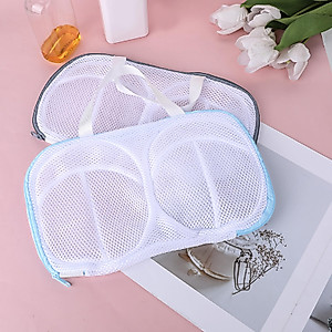 2 Pcs Bra Wash Bags for Laundry Bra Laundry Bags for Washing Machine Lingerie Bags for Washing Delicates Bra Bags for Laundry Bra Washer Protector for Laundry Lingerie Bag (A to C Cups)
