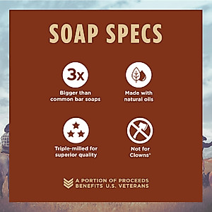 Duke Cannon Supply Co. Big Ass Brick of Soap Bar for Men Leaf + Leather (Amber & Woodsy Scent) Multi-Pack - Superior Grade, Extra Large, Masculine Scents, All Skin Types, Paraben-Free, 10 oz (6 Pack)