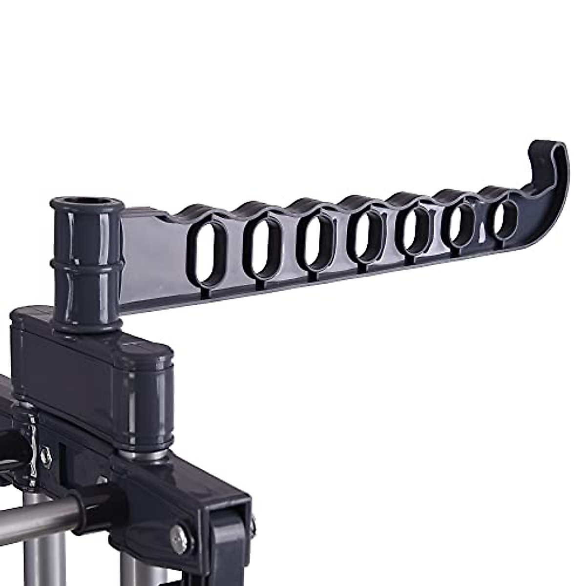 Aquaterior Folding 3 Tier Clothes Drying Rack Rolling Collapsible Garment Laundry Dryer Hanger Stand Rail Indoor Dark Grey