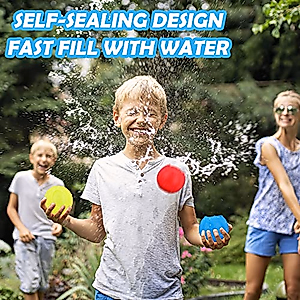 SweetAce Water Balls 12 Pack Reusable Quick Fill Water Balloons Bombs Splash Soaker Ball Summer Outdoor Indoor Water Fight Toy for Kids Backyard Pool Activity