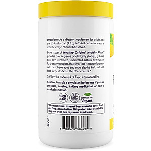 Healthy Origins Healthy Fiber - Clear Mixing (Sunfiber), 225 g - Gut Health Supplements for Women & Men - Fiber Powder Dietary Supplement - Gluten-Free Supplement - 7.9 Oz