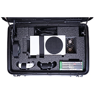 Case Club Gaming Station to Fit Xbox Series X or S. Comes with Built-in 24" 1080p Monitor, Cooling Fans, & Speakers. Fits Console, Controllers, & Games, which are NOT Included