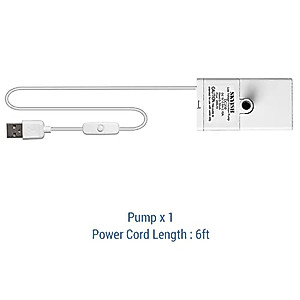 Veken Replacement Pump for 95oz/2.8L and 100oz/3L Pet Fountain Cat Water Fountain Dog Water Fountain Ultra Quiet Long Lifespan Water Pump, USB Cable, LED Lights