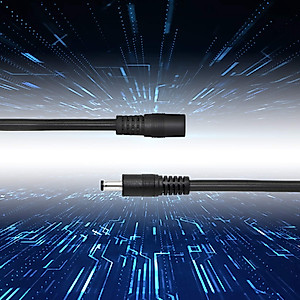 GINTOOYUN DC Power Extension Cable，DC 5.5mm x 2.1mm Male to Female Power Adapter Cable，3FT 18AWG Heavy Duty Cord for 12V CCTV Wireless IP Camera,LED,Car,More.-2PCS