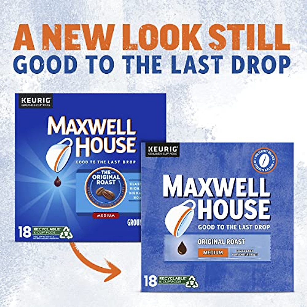 Maxwell House Original Roast Medium Roast K-Cup® Coffee Pods 72 Total, Pack of 4 (18 in each pack)