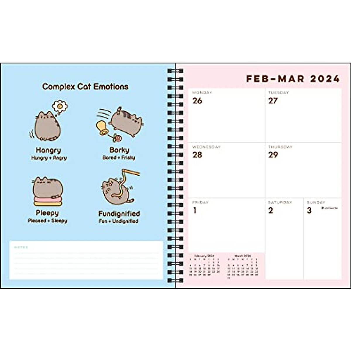 Pusheen 16-Month 2023-2024 Weekly/Monthly Planner Calendar