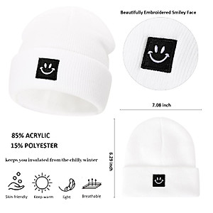 DANMY Baby Beanie Hat, Newborn Toddler Winter Warm Knit Hat, Kids Soft Beanie Cap