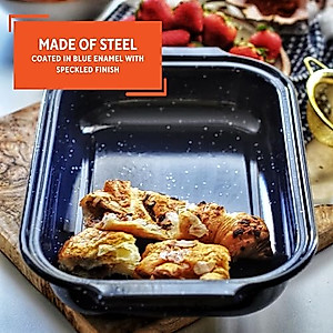 Imusa Traditional Blue Speckled Roaster/Baking Pan 12" x 7.8”