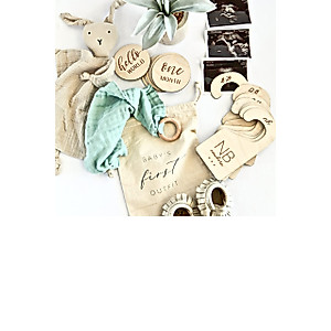 Baby Gift Box - Baby Gift Set Including Milestones Set, Baby Closet Dividers, Bunny, Teether+Blankie and Outfit Keepsake (Ultimate 5-Pack Gift Set)…