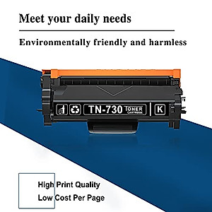INDI Compatible TN-730 TN730 Toner Cartridge - Black Replacement for MFC-L2750DW L2710DW L2750DWXL HL-L2350DW L2370DWDWXL L2390DW L2395DW DCP-L2550DW Printer Toner Cartridge
