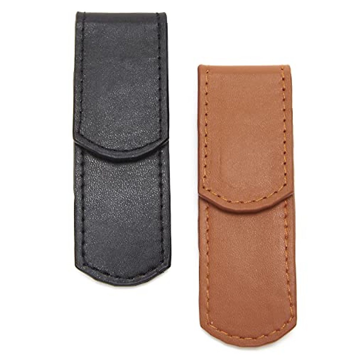 The Lakeside Collection Glasses Holder Bookmark - Leather Reading Glasses Keeper & Bookmark - Black/Brown