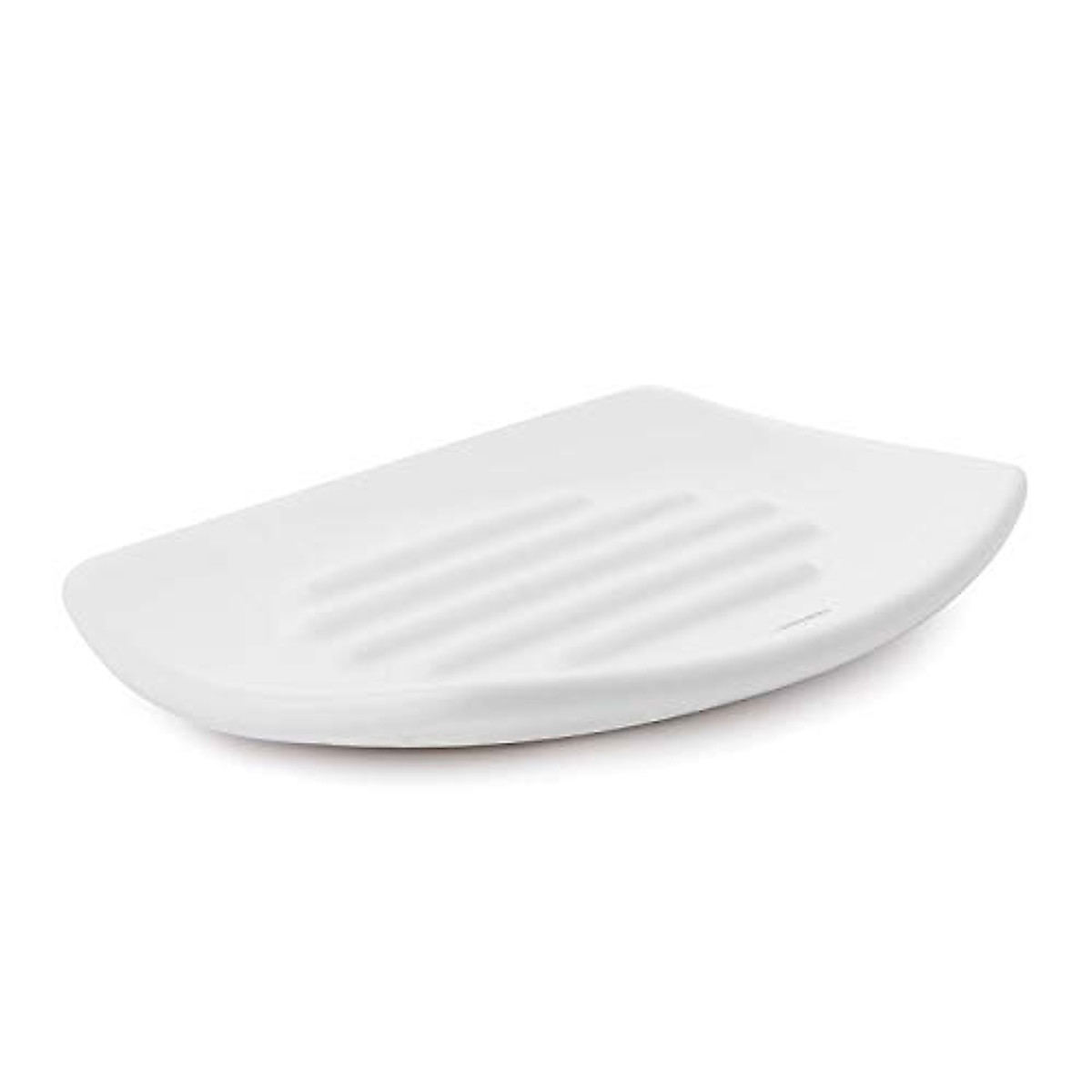 Umbra Corsa Soap Dish Container For Bathroom – Charcoal Oval Matte Ceramic Soap Bar Holder For Bath Sink - Nicely Fits In Amenity Tray and Holds Soap Bar Preventing It From Dirt & Ensures Zero Waste