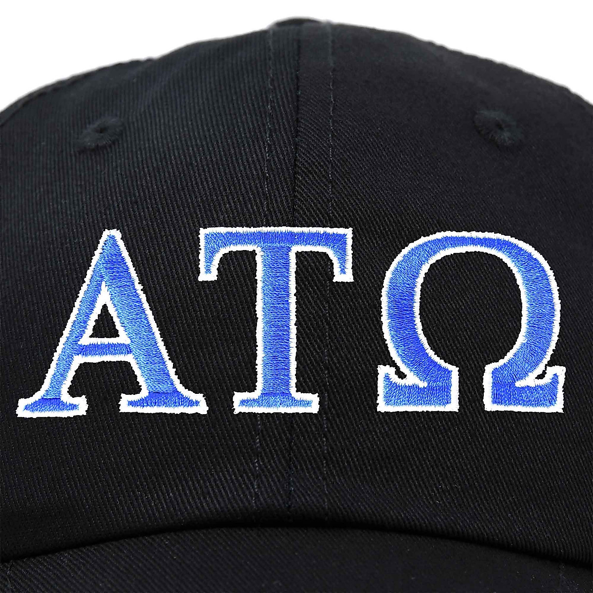 DALIX Alpha Tau Omega Fraternity Greek Letters Ball Cap Embroidered Hat in Black