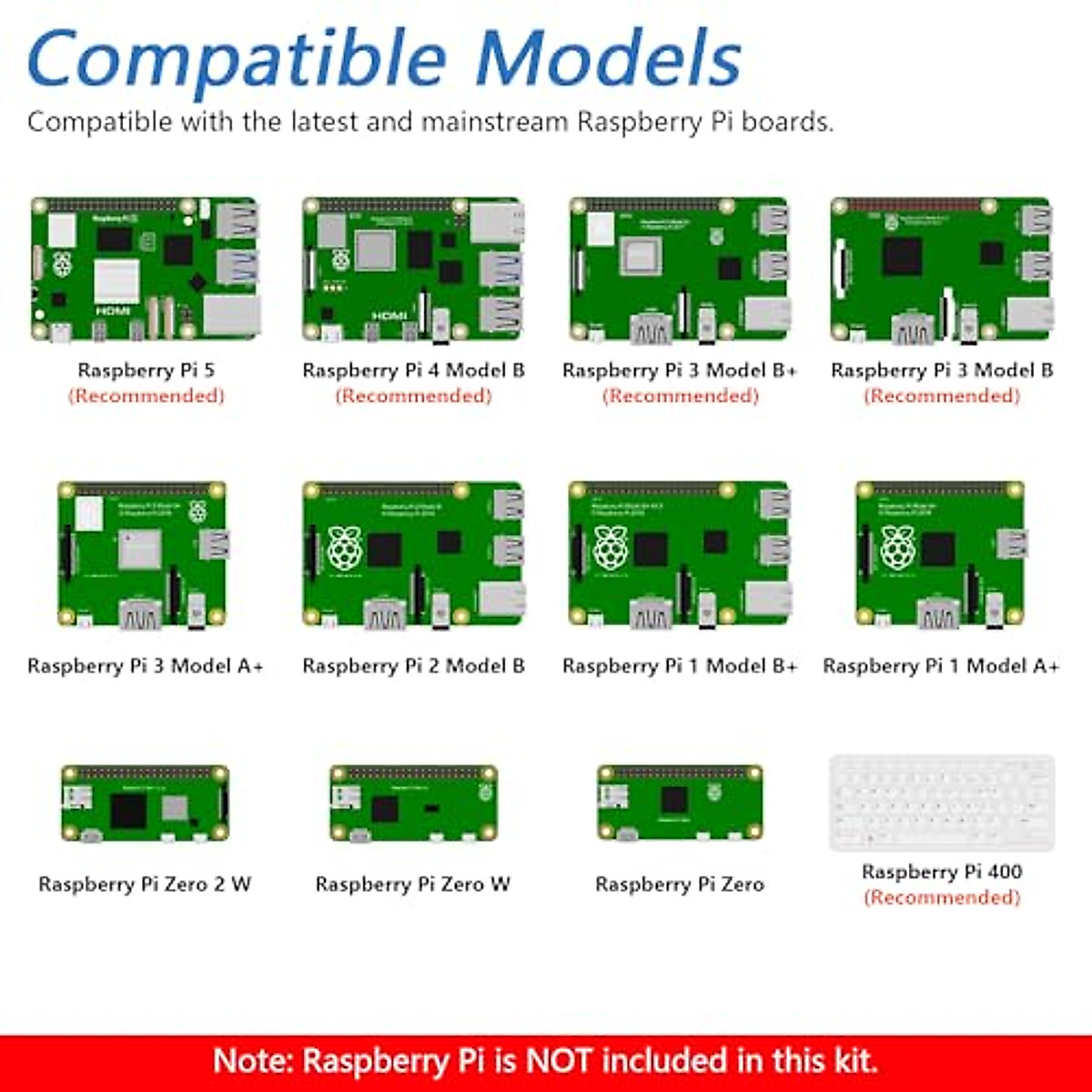 Freenove Basic Starter Kit for Raspberry Pi 5 4 B 3 B+ 400 Zero 2 W, 383-Page Detailed Tutorial, Python C Java Scratch Processing Code, 146 Items, 48 Projects (Raspberry Pi NOT Included)