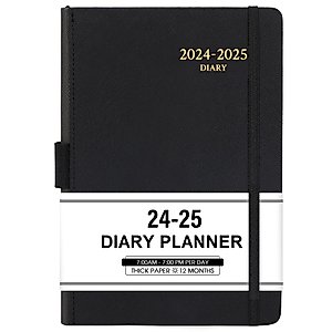 2024-2025 Appointment Book & Planner - Jul 2024 - Jun 2025, Daily Hourly Planner, 5.75" X 8.25", 60-Minute Interval, Faux Soft Leather Cover, Premium Paper, Academic Planner, Pen Holder, Inner Pocket