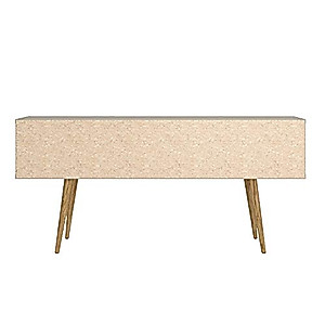 Manhattan Comfort Theodore Modern 2 Shelves Entryway and Dining Sideboard Cabinet, 62.99", Off White and Cinnamon