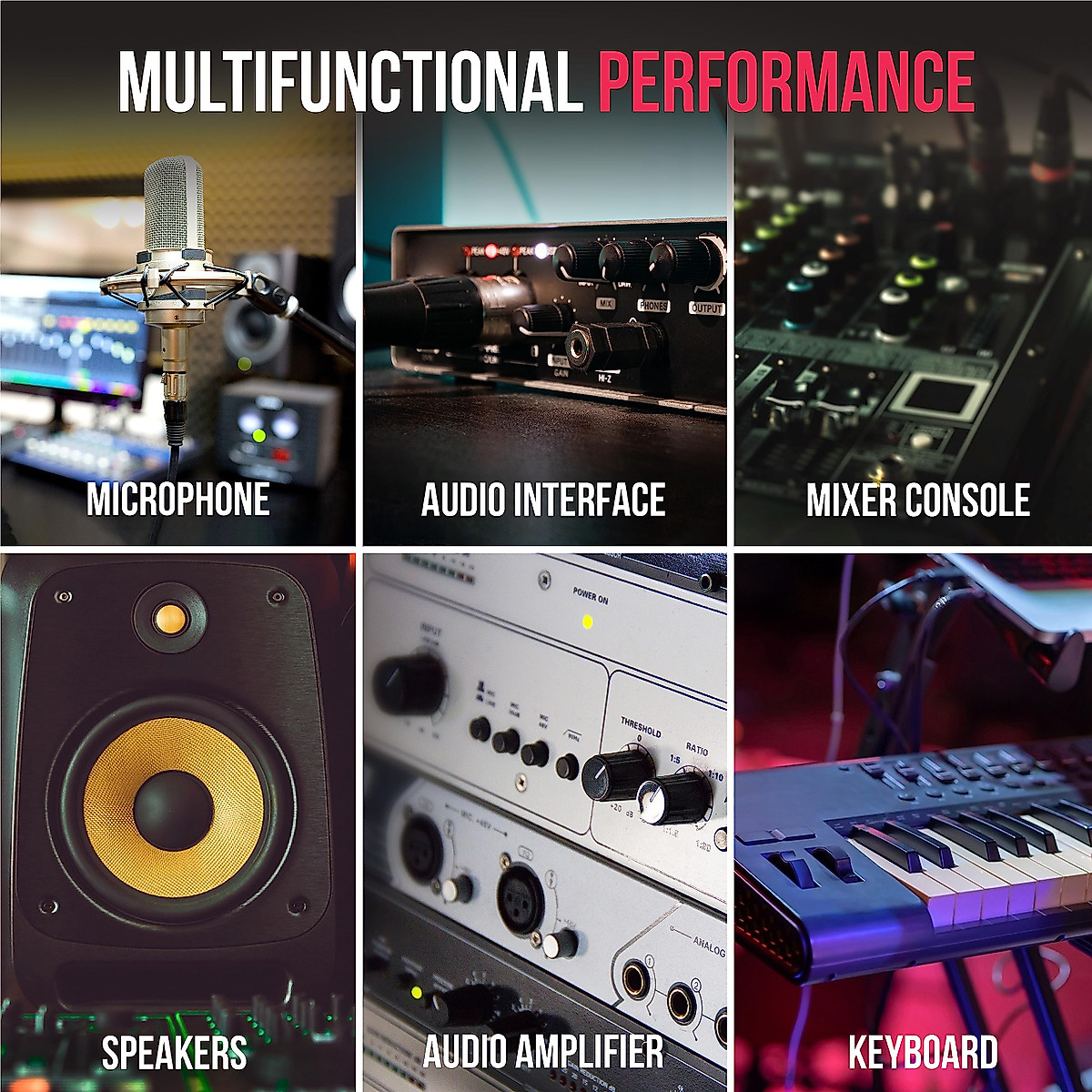 LyxPro Quad Series 100 ft XLR 4-Conductor Star Quad Balanced Microphone Cable for High End Quality and Sound Clarity, Extreme Low Noise, Black