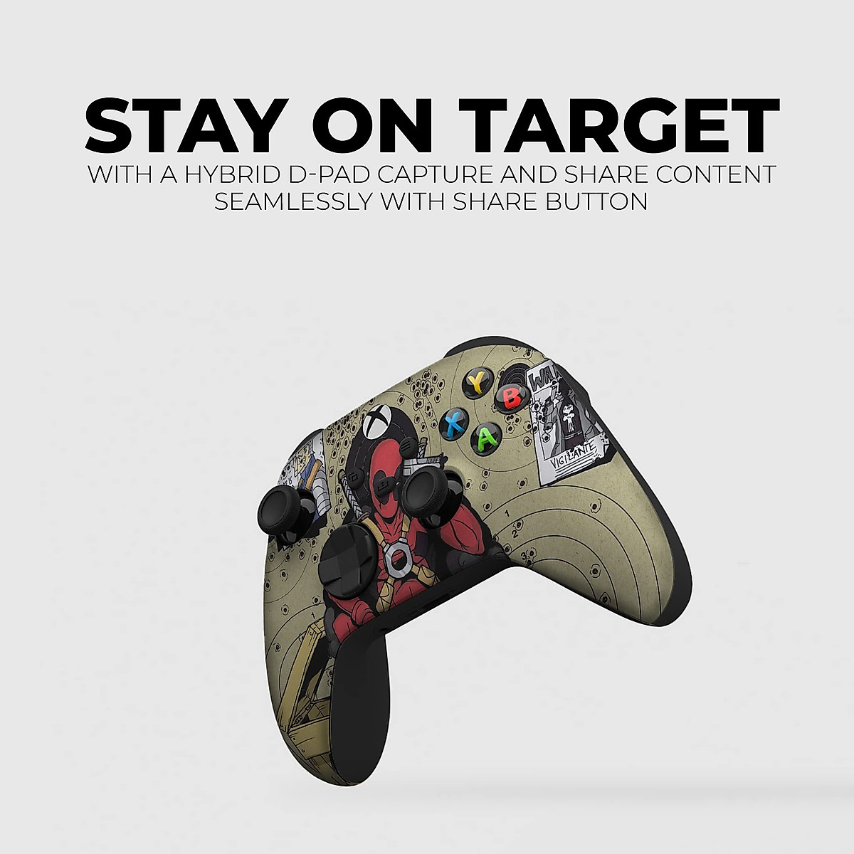 DreamController Deaddpool Headshot Custom X-box Controller Wireless compatible with X-box One/X-box Series X/S Proudly Customized in USA with Permanent HYDRO-DIP Printing (NOT JUST A SKIN)