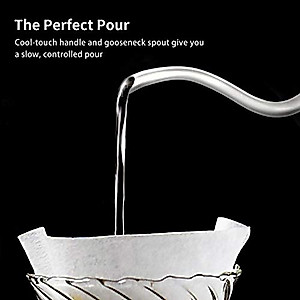 CUSIMAX Gooseneck Kettle, 1000W Electric Kettle 1L, Variable Kettle with 6 Temperatures Pour Over for Drip Coffee and Tea, Stainless Steel Kettle with Auto Keep Warming and Boil-Dry Protection