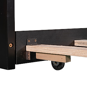 Harper & Bright Designs L-Shaped Platform Bed with Trundle, Wooden Corner Daybed with Storage Drawers and Desk, 3 Beds for Kids Teens Bedroom Furniture (Twin, Espresso)