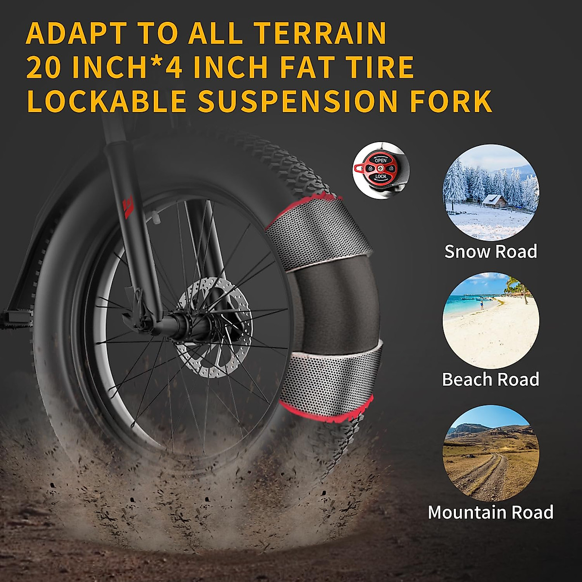 IDOTATA G20pro E-Bike for Adults, 1000W Motor 20" Fat Tire Electric Mountain Bike, Up to 30 MPH Foldable Electric Bicycle with 48V 12.8AH Removable Battery, Professional 7-Speed Gears