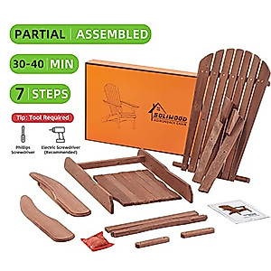 Oversized & Brushed Decent Wooden Folding Adirondack Chair, Cedar Wood Lounge Patio Chair for Garden Backyard Firepit Deck Pool Beach