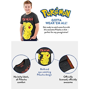 Pokemon Tshirt | Pikachu Boys Tshirts | Pokémon Clothes for Kids Size 13 Multi